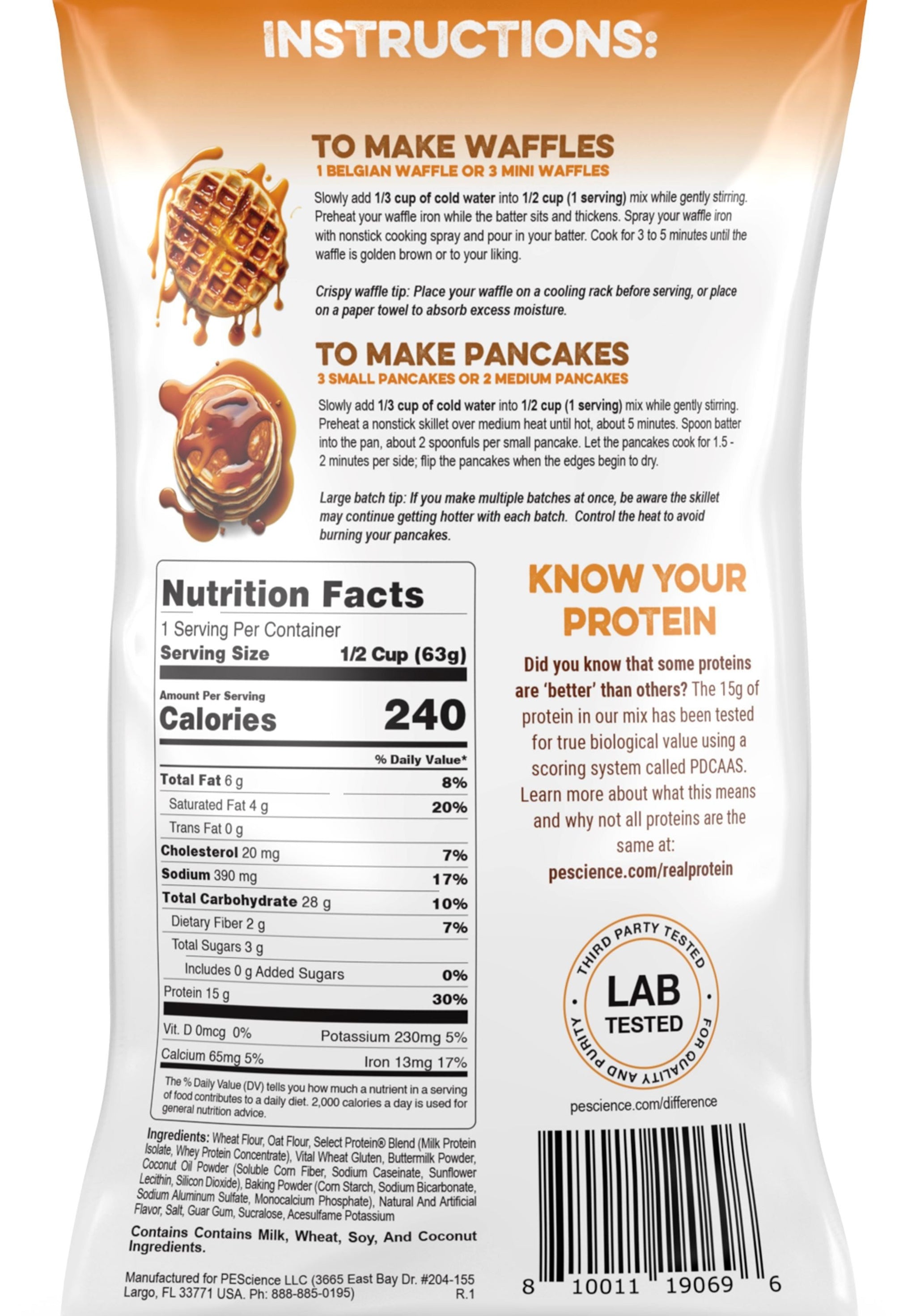 Protein Pancake & Waffle Mix | 15g Protein | Just Add Water – PEScience